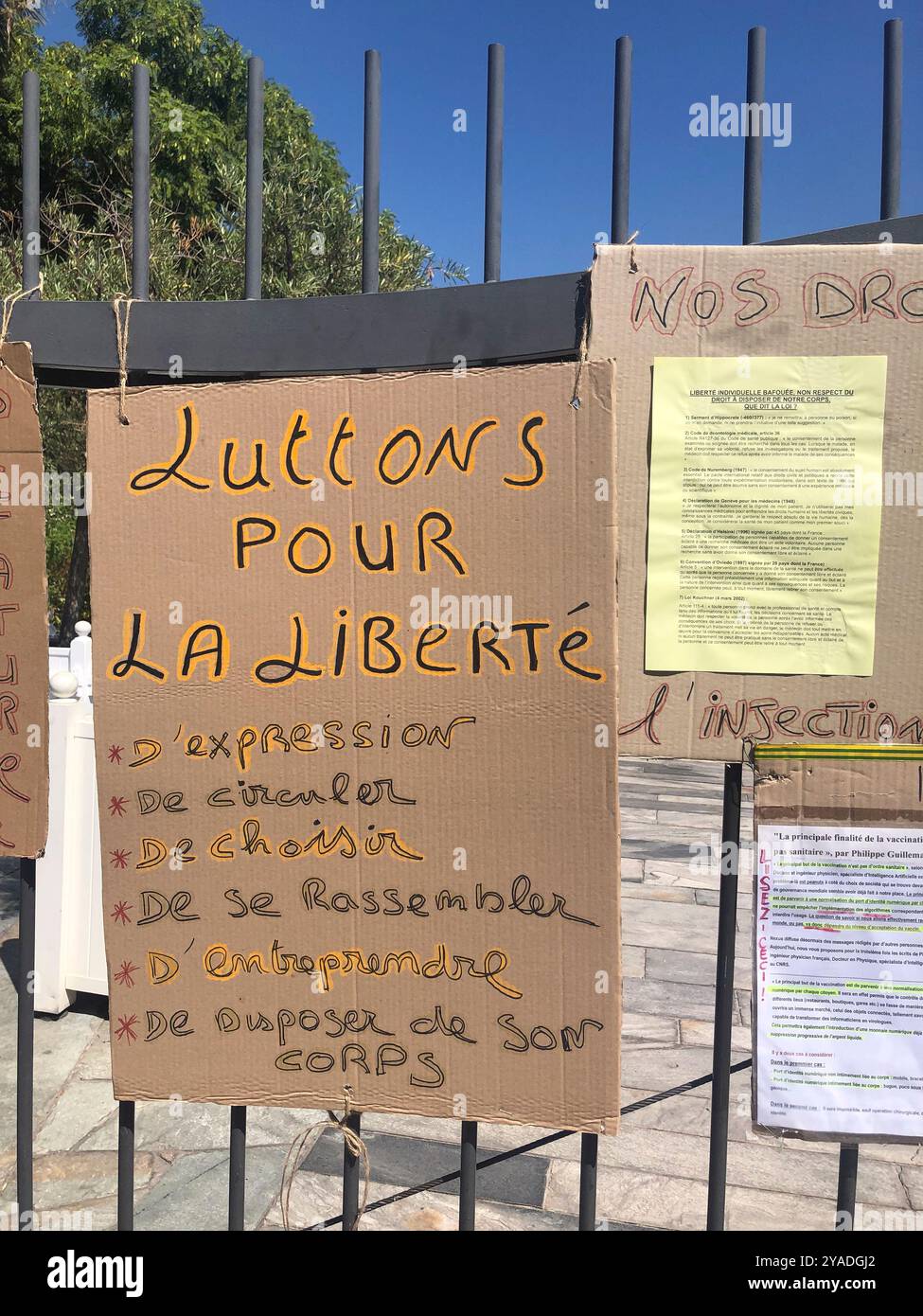 Close Up, Handwritten Posters, Anti-Vax, Anti Covid-19 Vaccination ...