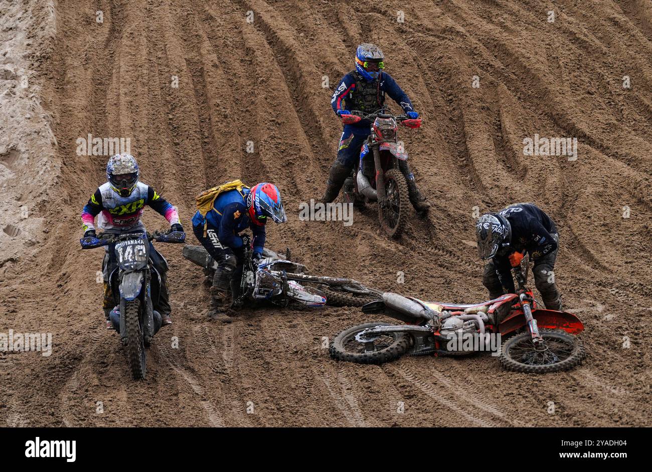 Riders compete during the ROKiT Weston Beach Race 2024 in Weston-super ...