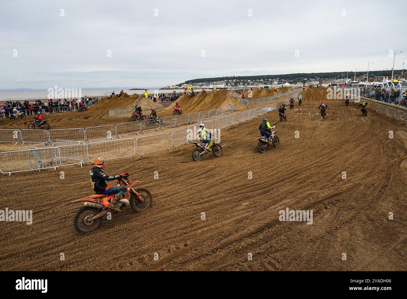 Riders compete during the ROKiT Weston Beach Race 2024 in Weston-super ...