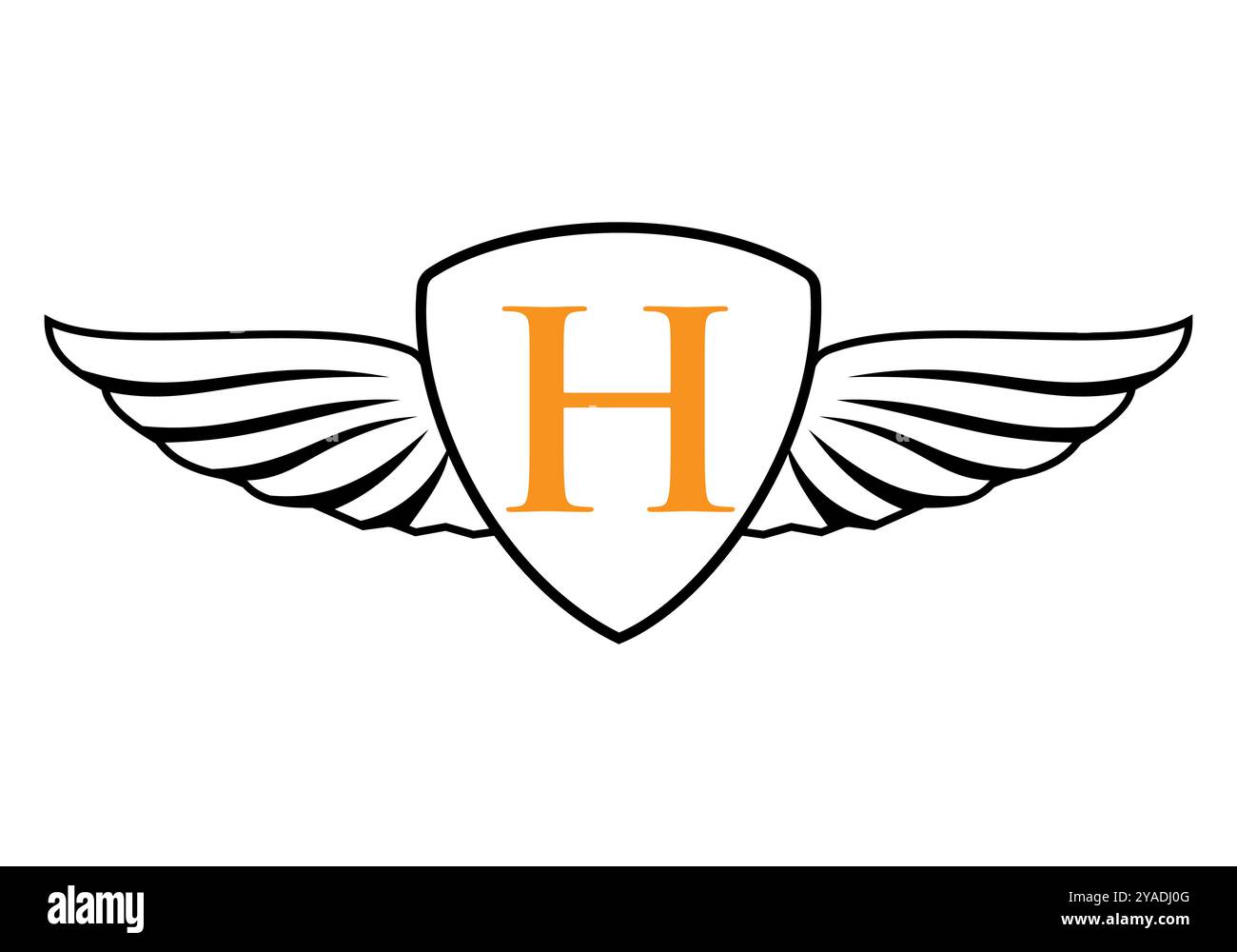 Letter H Wing Logo With Shield Icon Concept For Freight and ...