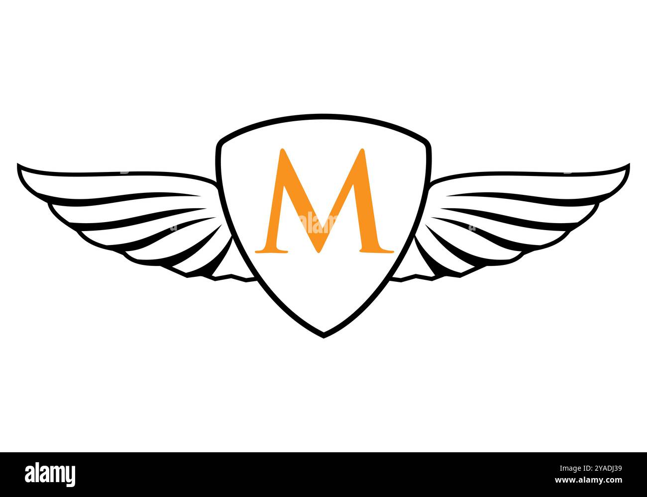 Letter M Wing Logo With Shield Icon Concept For Freight and ...