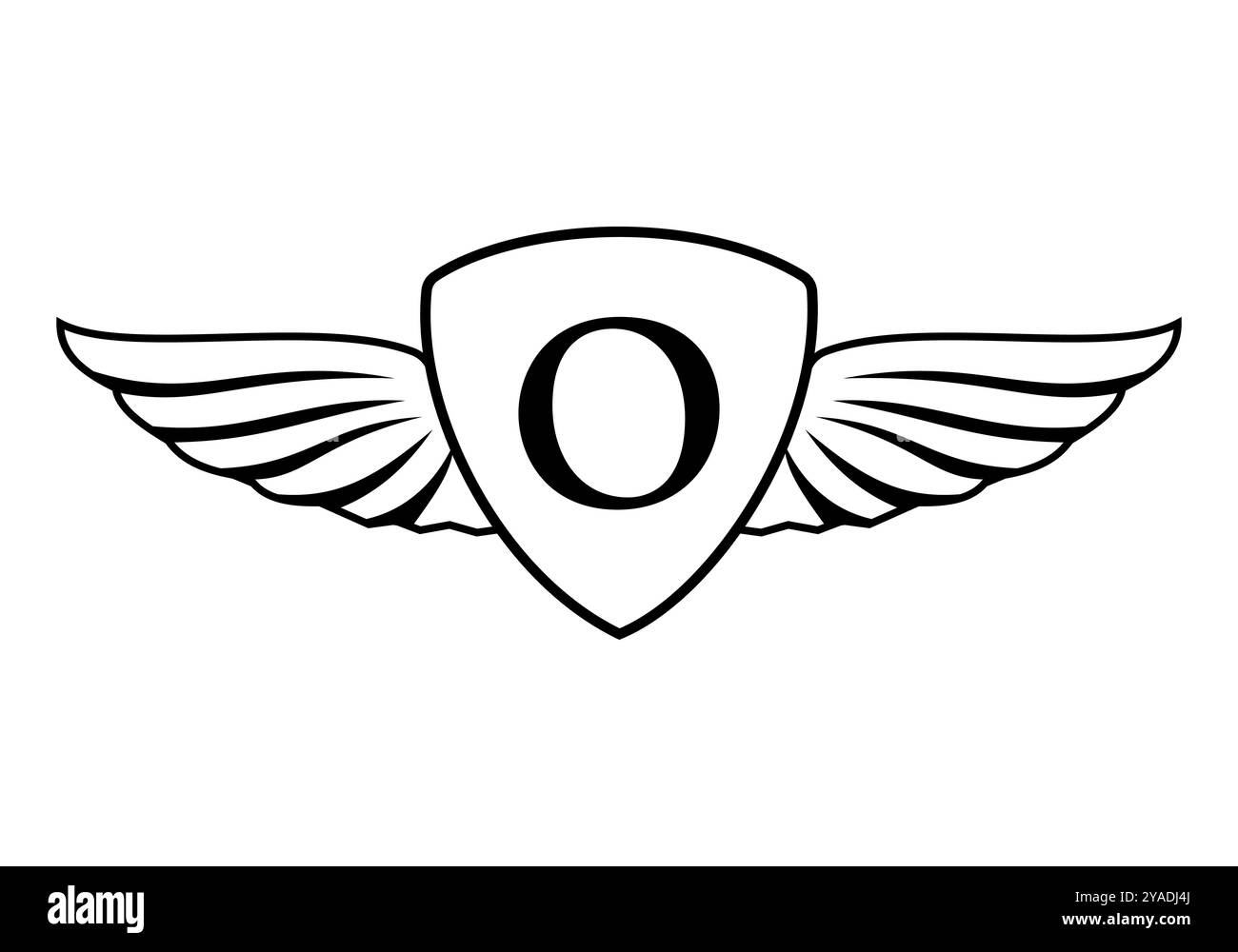 Letter O Wing Logo With Shield Icon Concept For Freight and ...