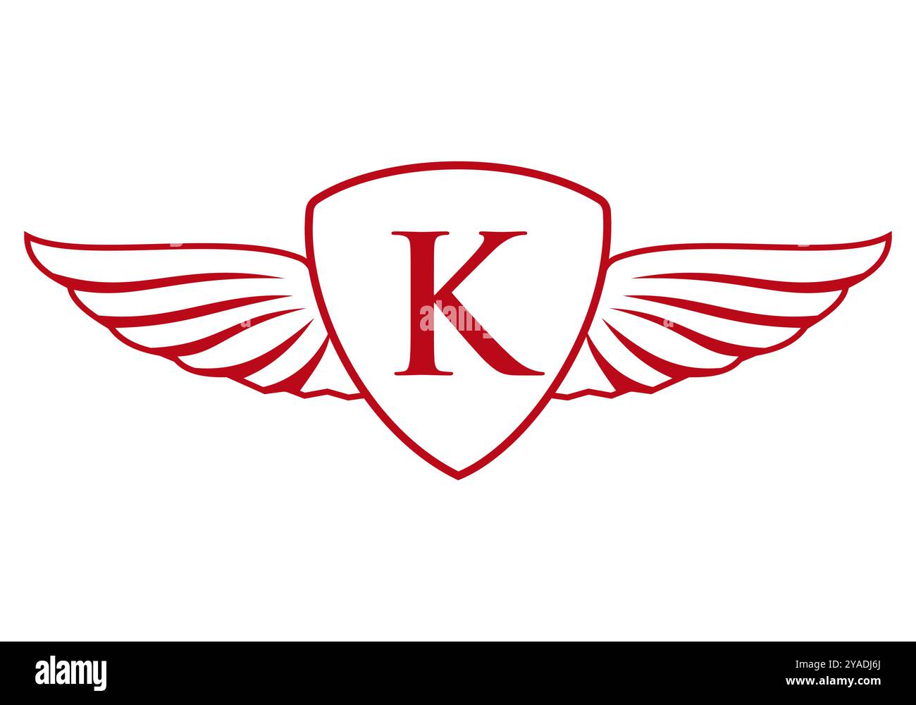Letter K Wing Logo With Shield Icon Concept For Freight and ...
