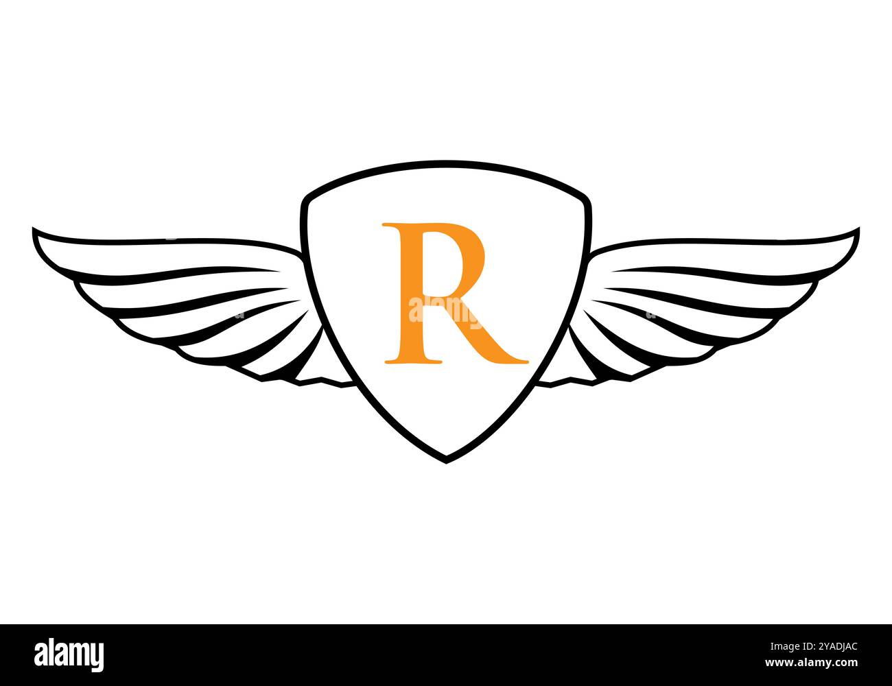 Letter R Wing Logo With Shield Icon Concept For Freight and ...