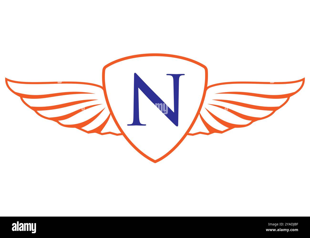 Letter N Wing Logo With Shield Icon Concept For Freight and ...