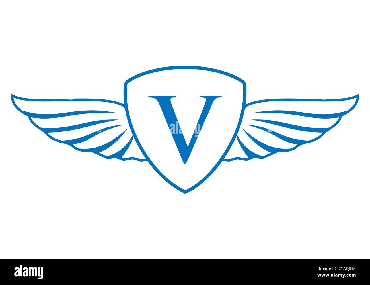 Letter V Wing Logo With Shield Icon Concept For Freight and ...