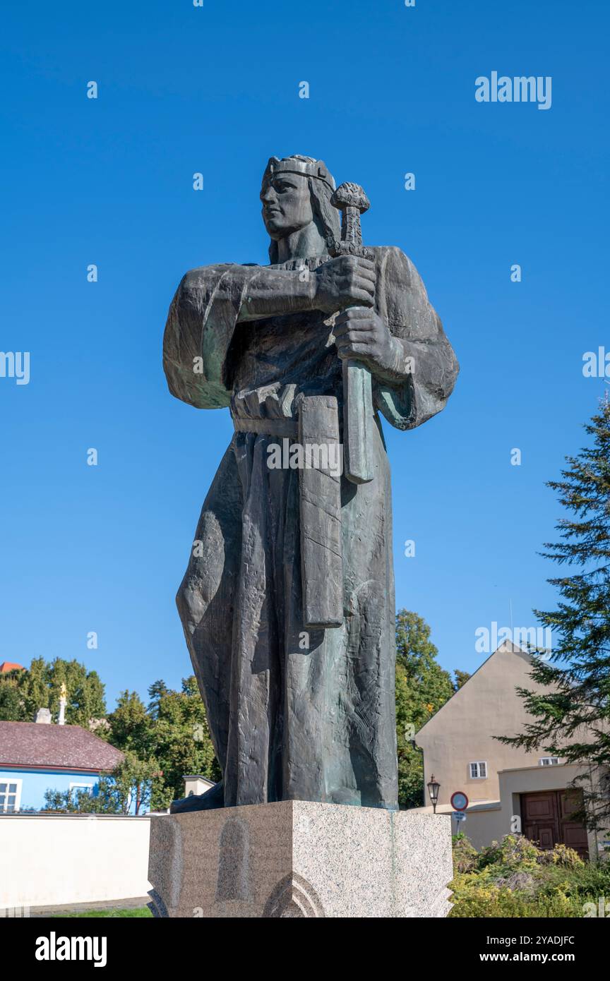 A bronze statue of prince Pribina in Nitra. Slovakia Stock Photo - Alamy