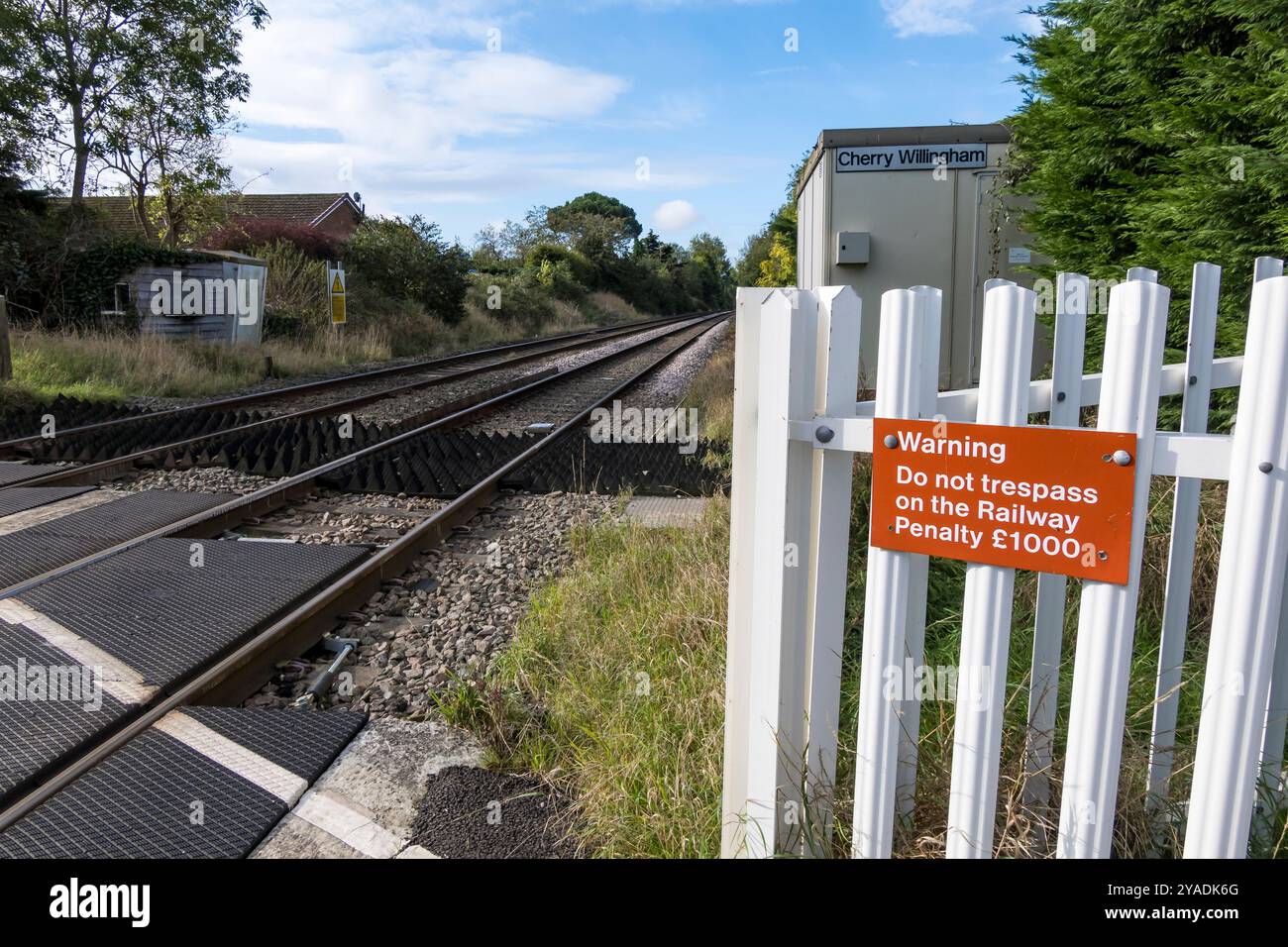Railway through Cherry Willingham from Croft lane Stock Photo - Alamy