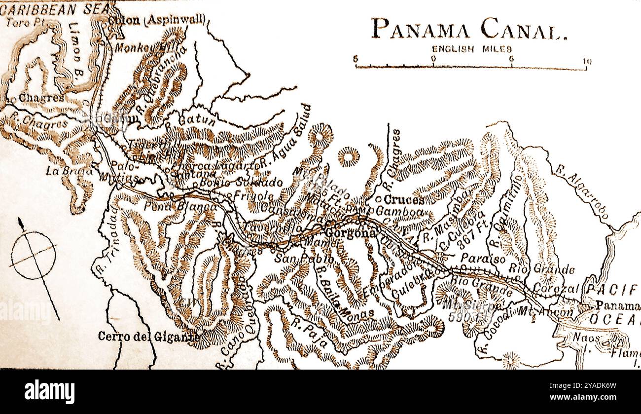 A late 19th century map of the Panama canal - Un mapa del canal de ...