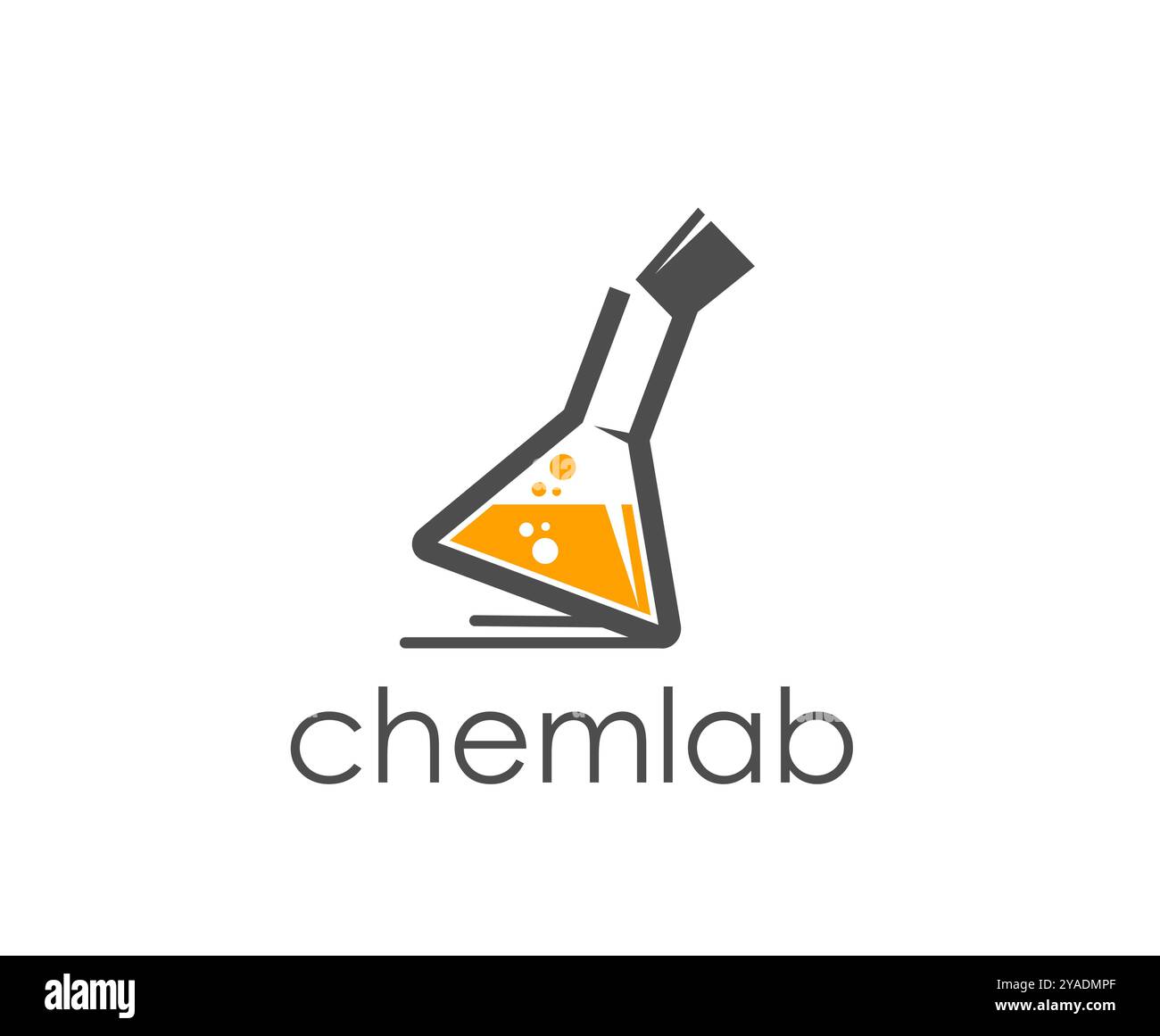 Science lab icon for scientific chemical laboratory with beaker or ...