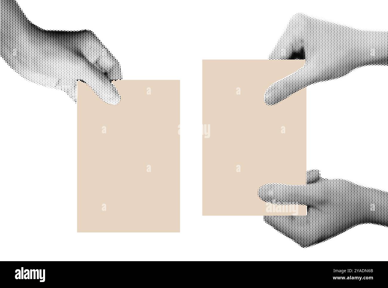 Halftone image of hands holding paper. Pop art retro style illustration Stock Vector Image & Art ...