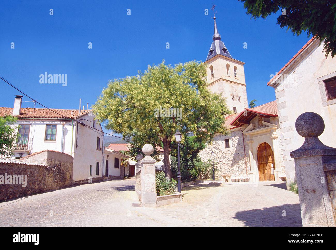 San Andres church. Rascafria, Madrid province, Spain Stock Photo - Alamy