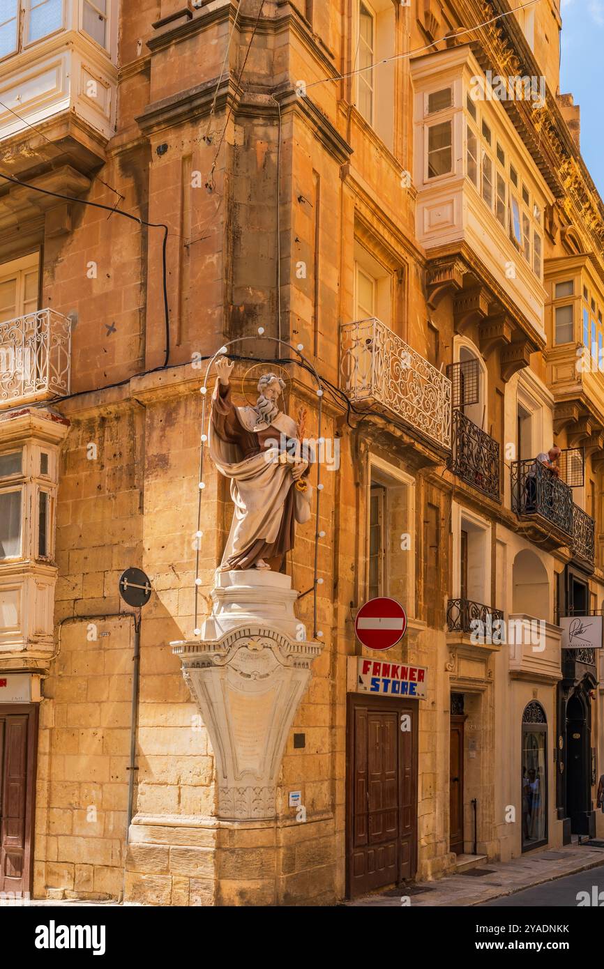 VALLETTA, MALTA - AUGUST 30 2024: Street view o Valletta with ...