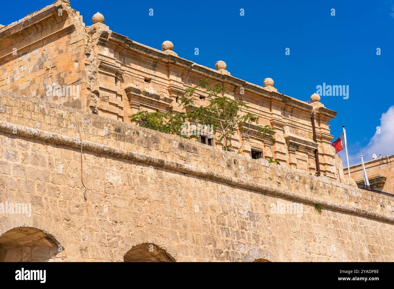 The Moat walls around the historic town of Mdina, Malta Stock Photo - Alamy