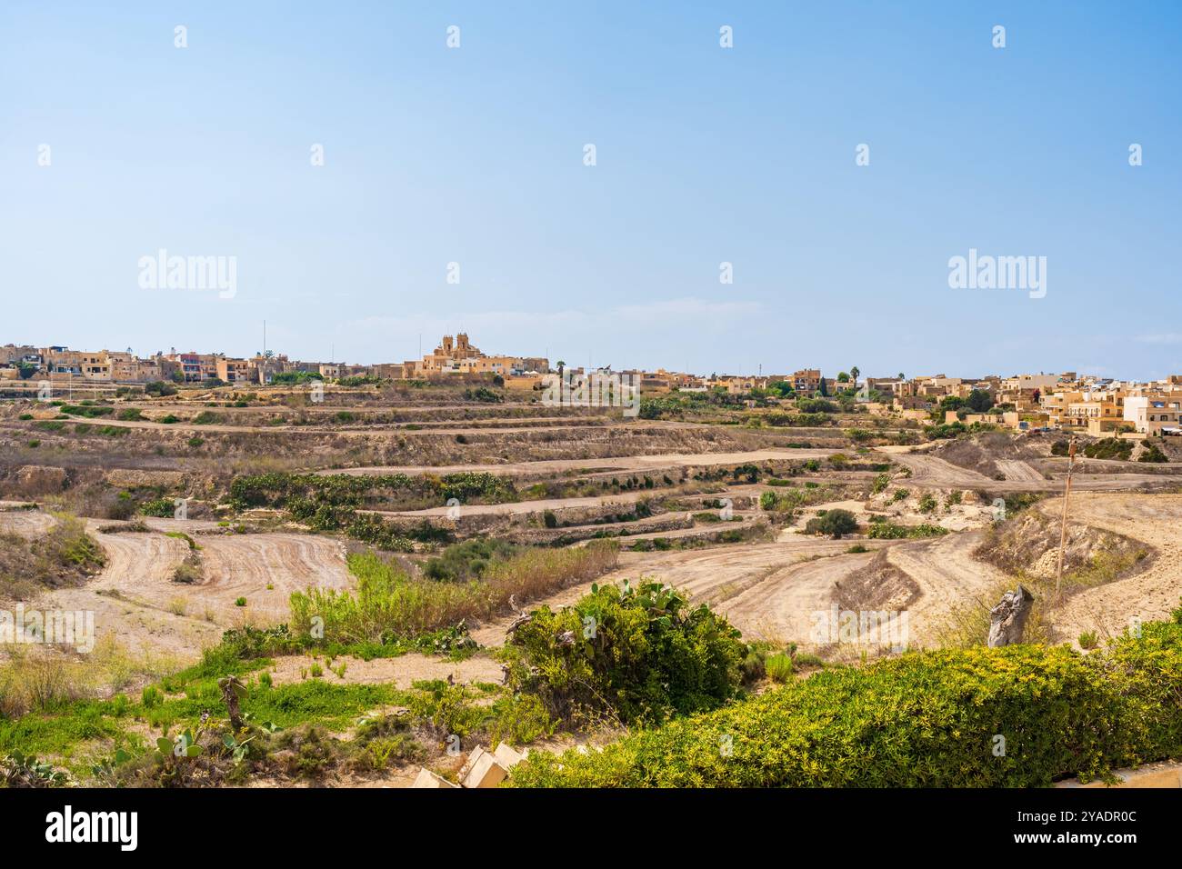 village of Gharb on Gozo and Basilica of the National Shrine of the ...