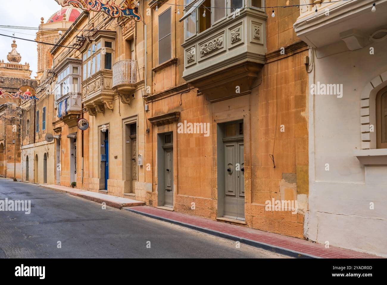 Street view in Xaghra, one of the largest towns in Gozo. Malta Stock ...