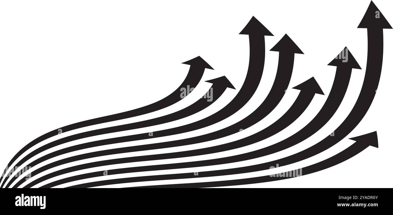 Dynamic arrows pointing upward in a sleek design. Vector illustration ...