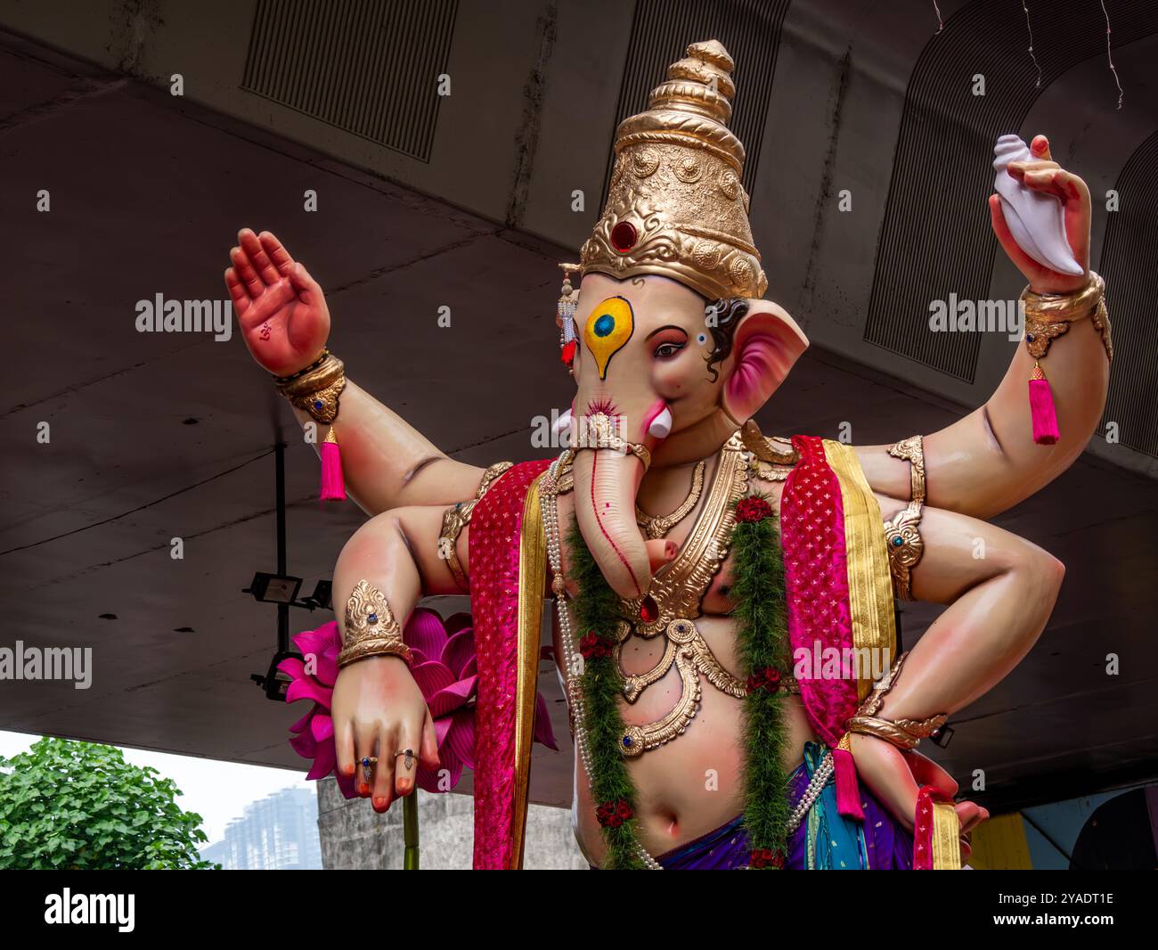 Big statues of Lord Ganesha during Ganesh Visarjan which marks the end ...