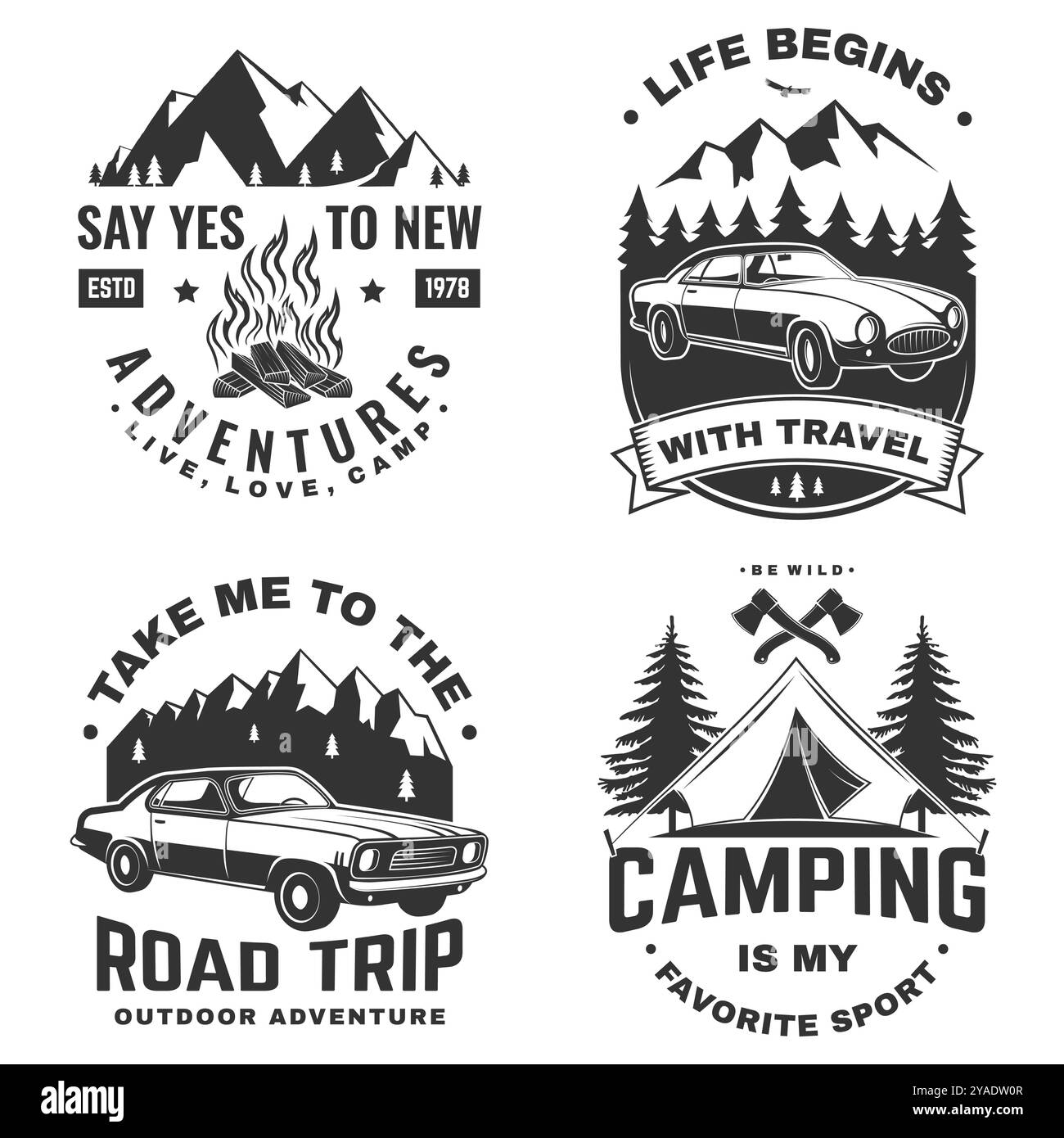 Vintage camper Black and White Stock Photos & Images - Alamy