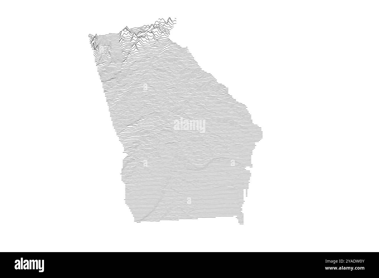 Georgia ridgeline map illustrating diverse landscapes from Coastal ...