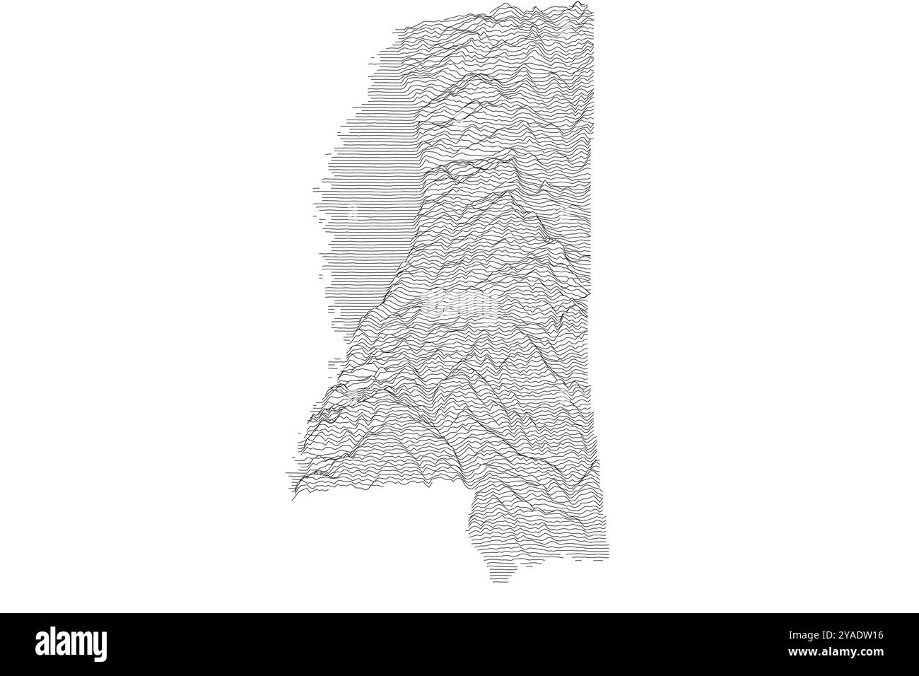Mississippi ridgeline map illustrating subtle elevation changes from ...
