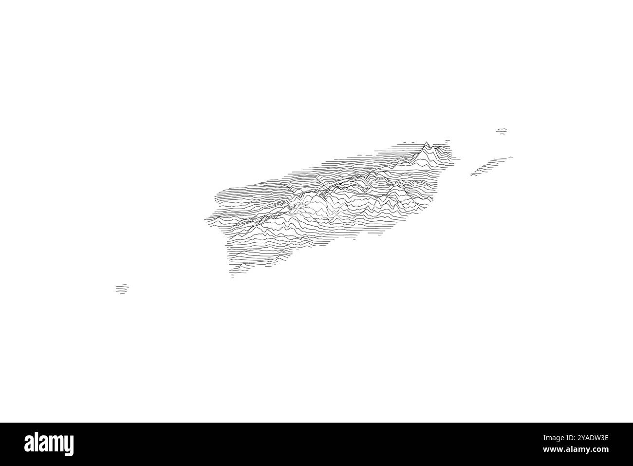 Puerto Rico ridgeline map showcasing diverse topography from coastal ...