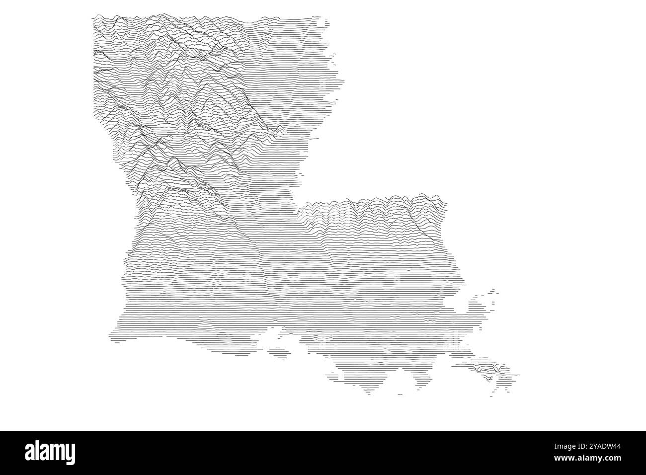 Louisiana ridgeline map depicting subtle elevation changes from coastal ...