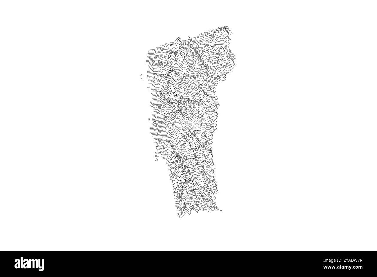 Vermont ridgeline map showcasing varied terrain from Lake Champlain ...