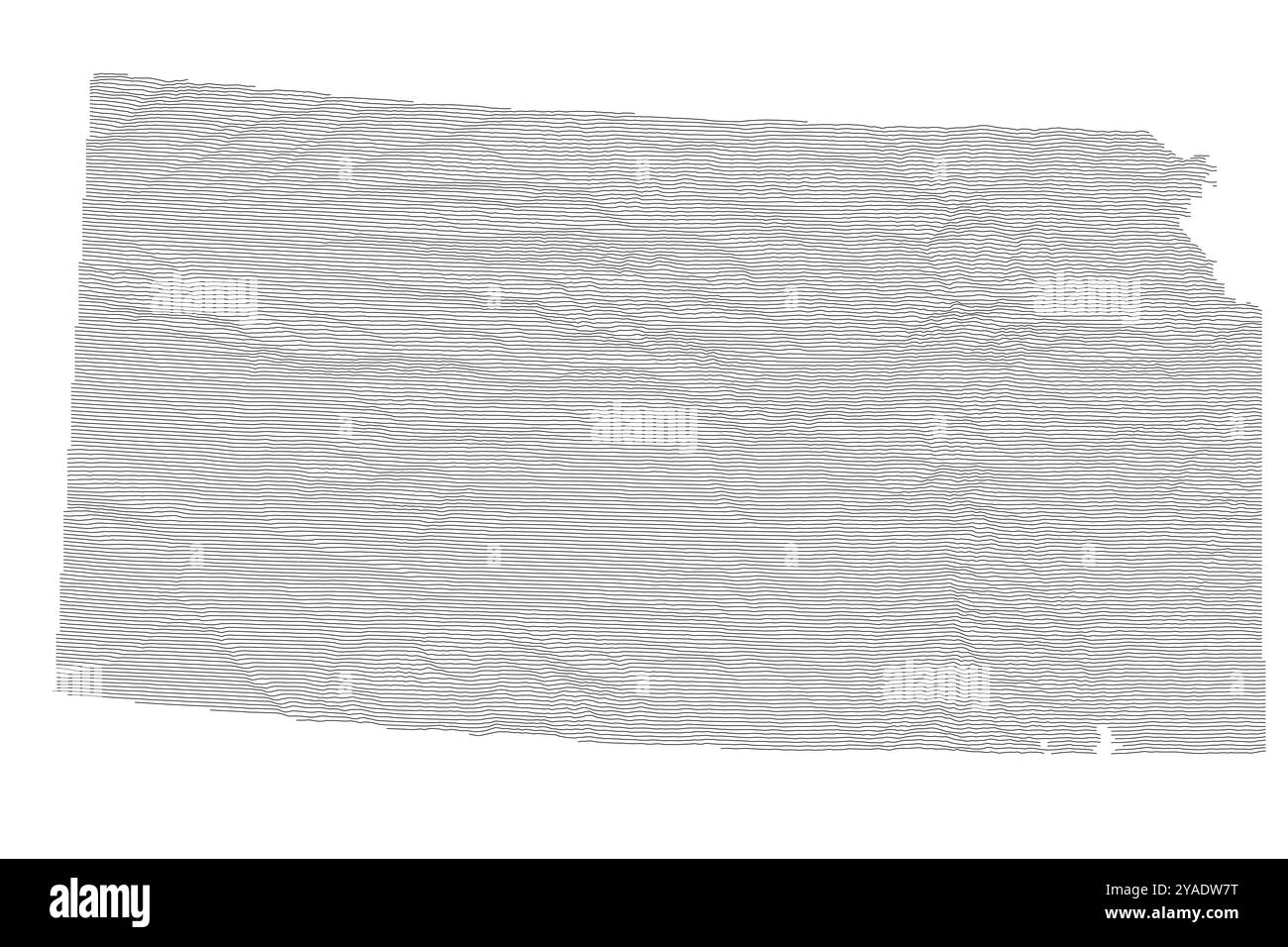 Kansas ridgeline map illustrating subtle elevation changes from eastern ...