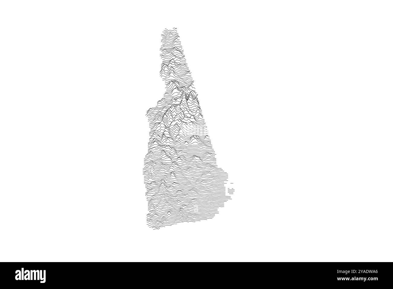 New Hampshire ridgeline map illustrating varied topography from ...