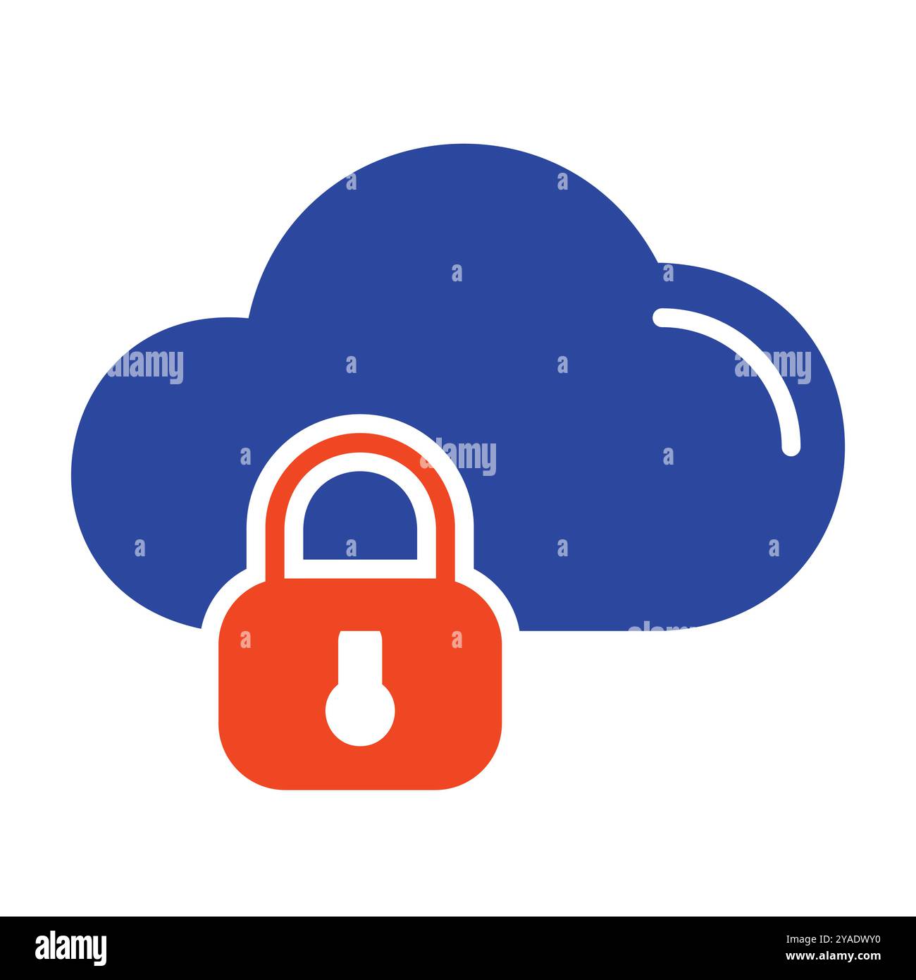Cloud security vector icon. Data cloud with lock symbol. Security sign ...