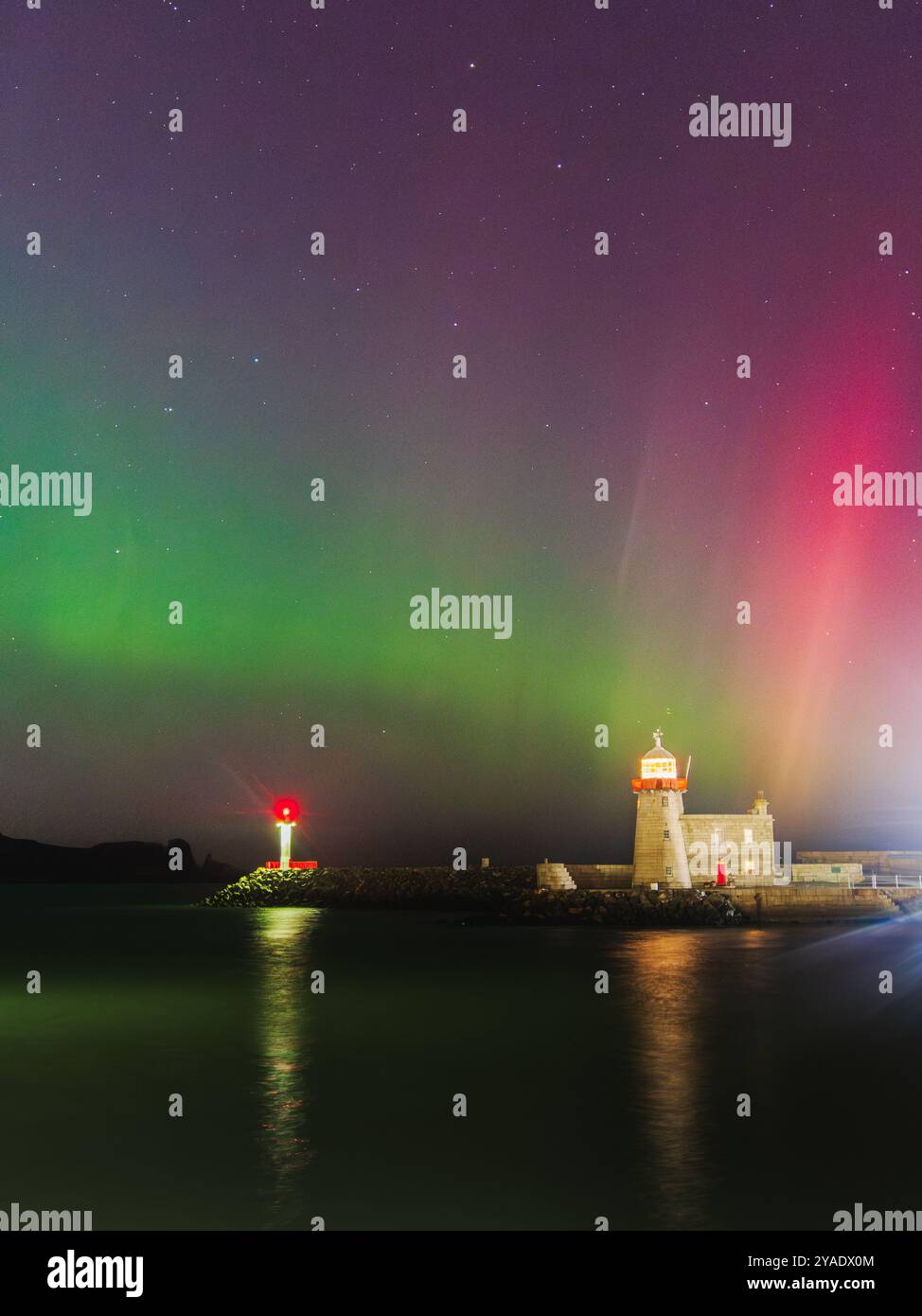 Bright aurora borealis display over Howth Harbour from the G4 ...