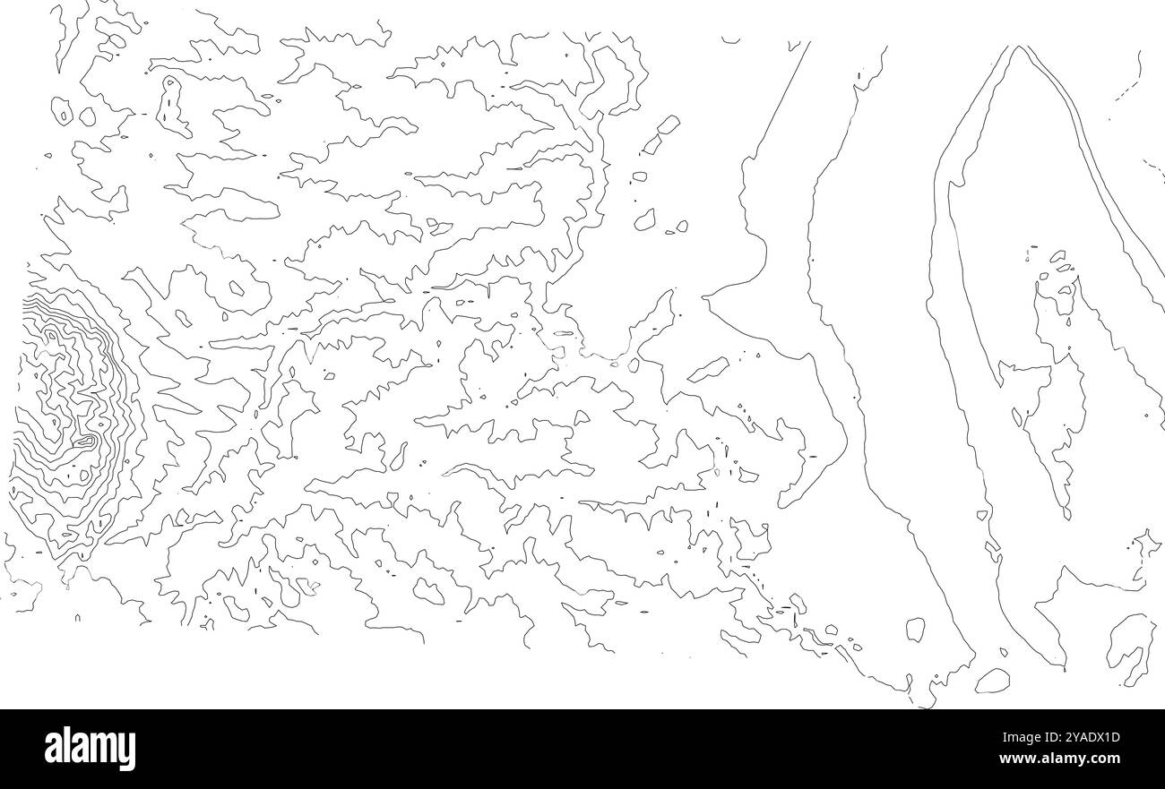Comprehensive contour map of South Dakota state, illustrating its ...
