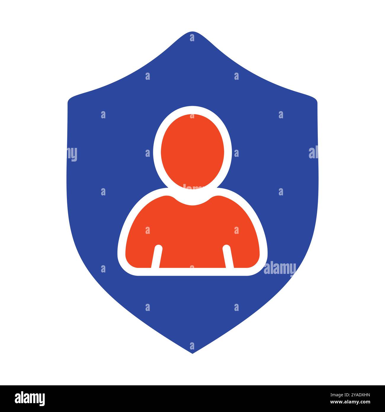 Privacy vector icon. Shield with person silhouette symbol. Personal ...