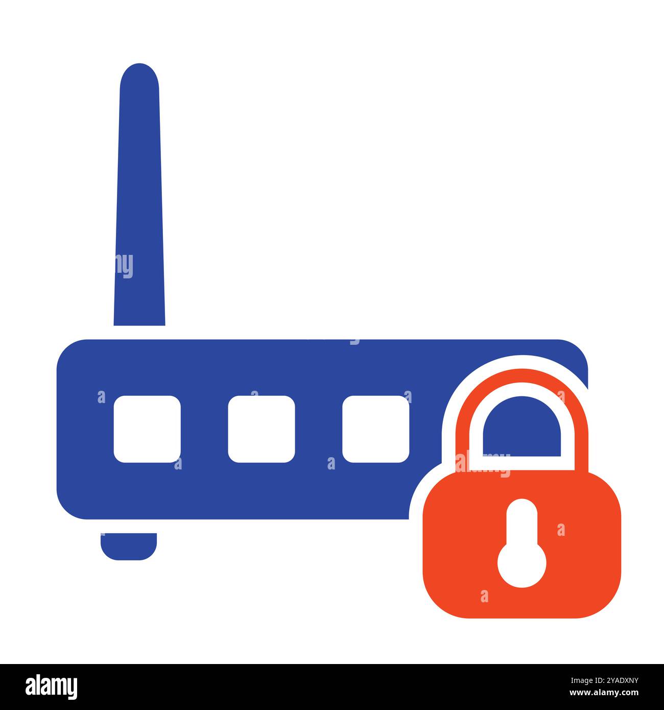 WIFI modem with lock vector icon. Private wifi network sign. Security ...