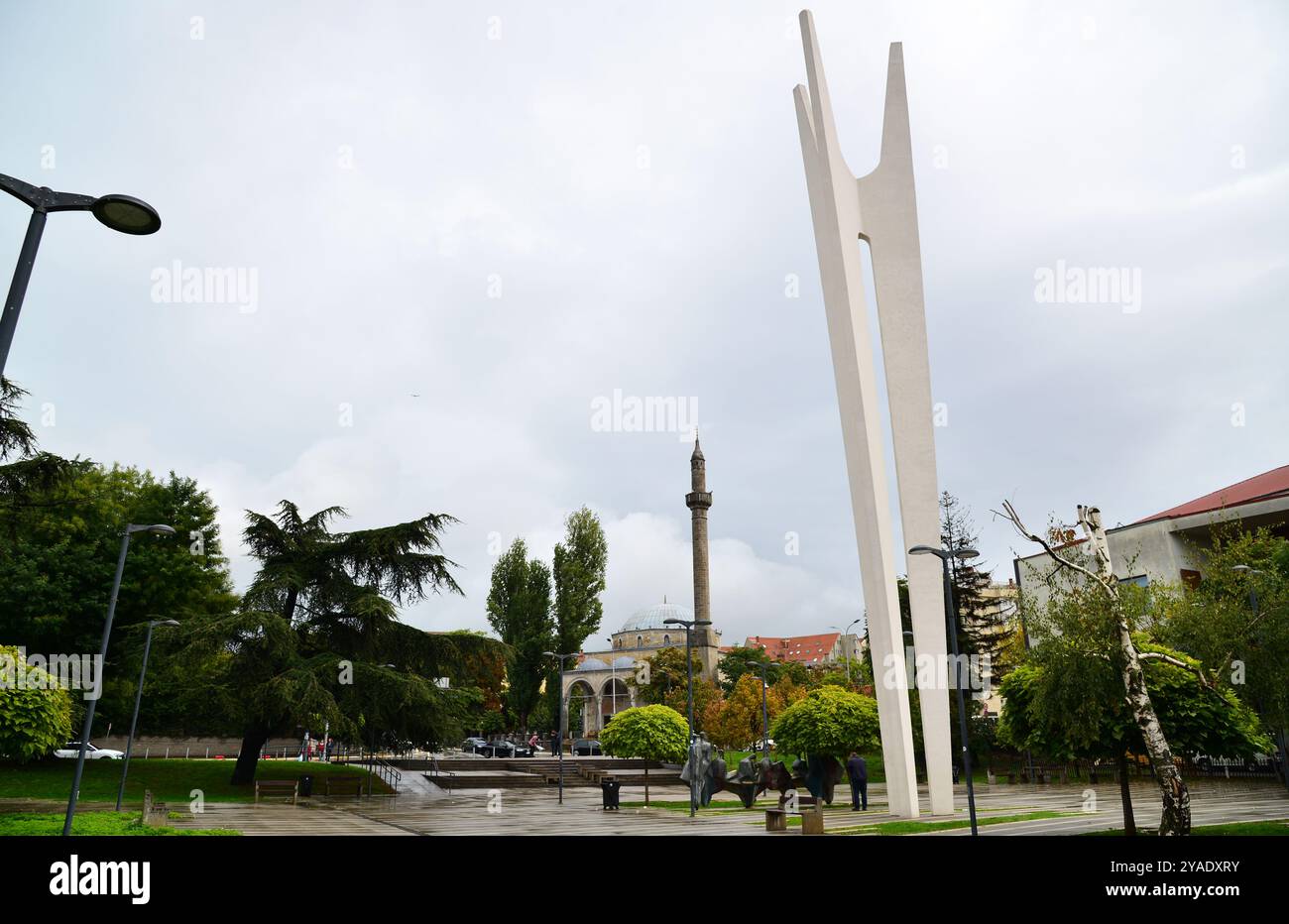 The historical Sultan Murat Pasha Mosque in Pristina, Kosovo, was built ...