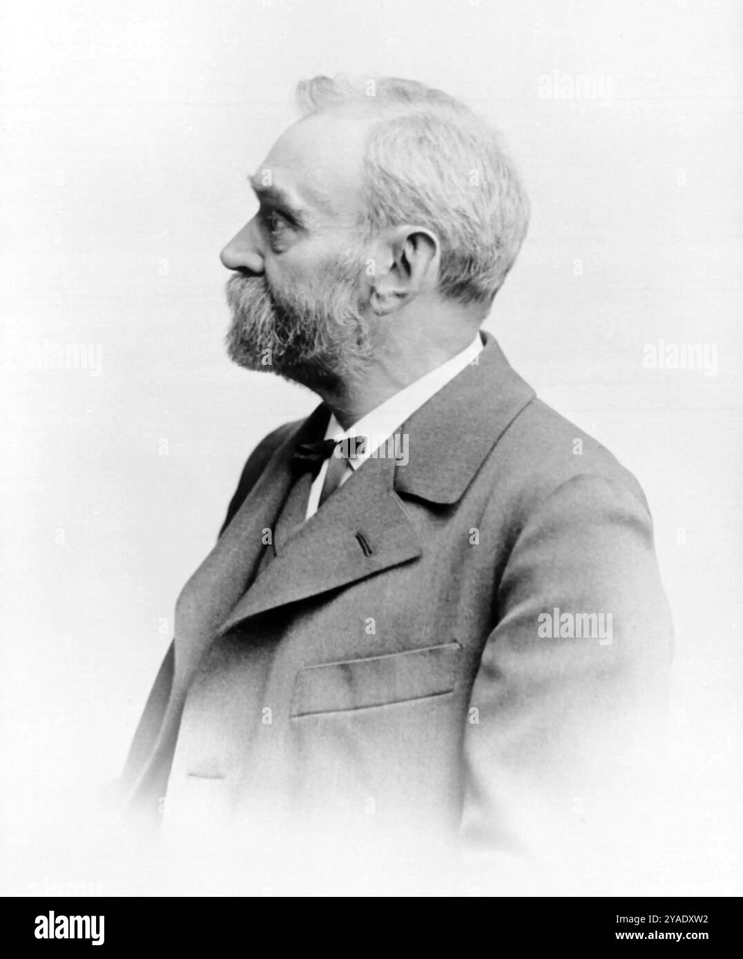 Profile portrait of Alfred Nobel, used on the Gold Nobel Prize medal ...