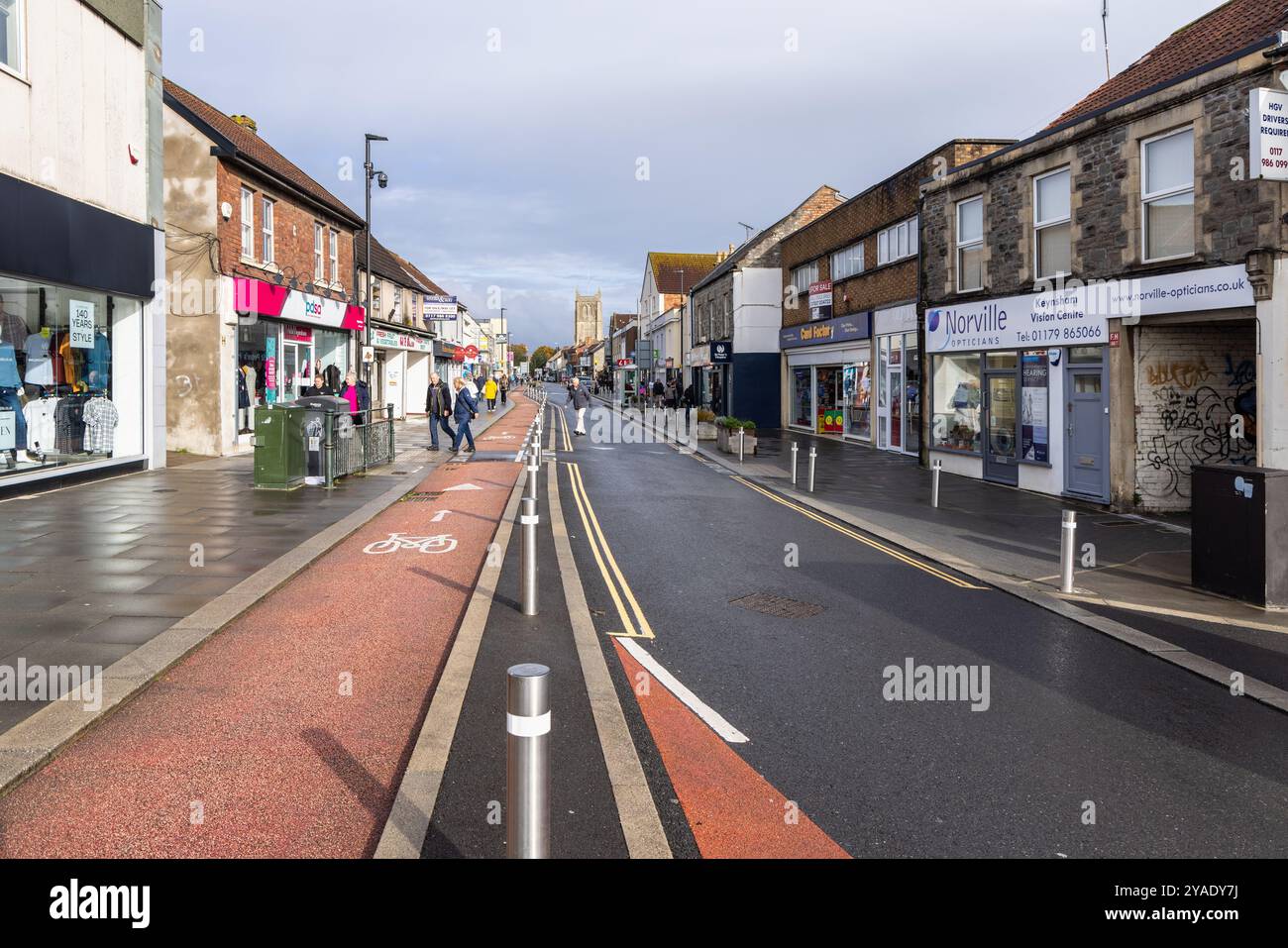 A cycle lane in Keynsham which is said to be an Optical illusion which ...