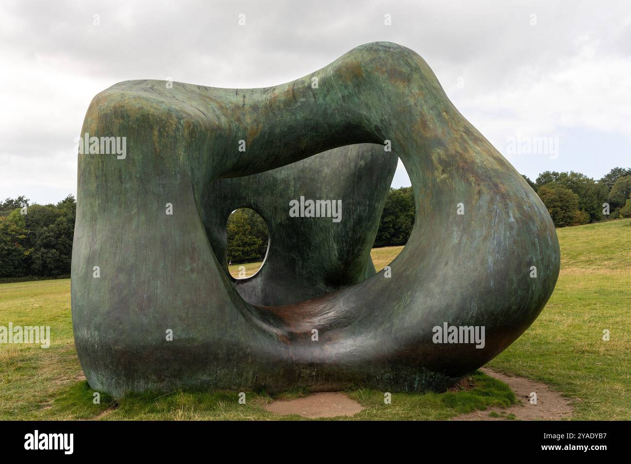 Large Two Forms sculpture by Henry Moore at the Yorkshire Sculpture Park, West Bretton, West ...