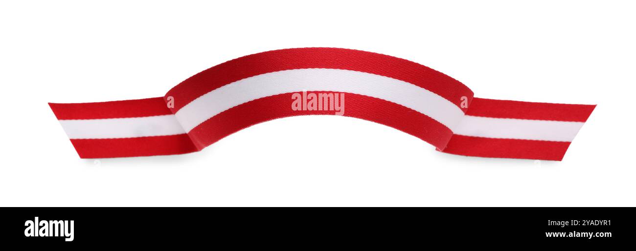 Ribbon in colors of Austrian flag isolated on white Stock Photo - Alamy