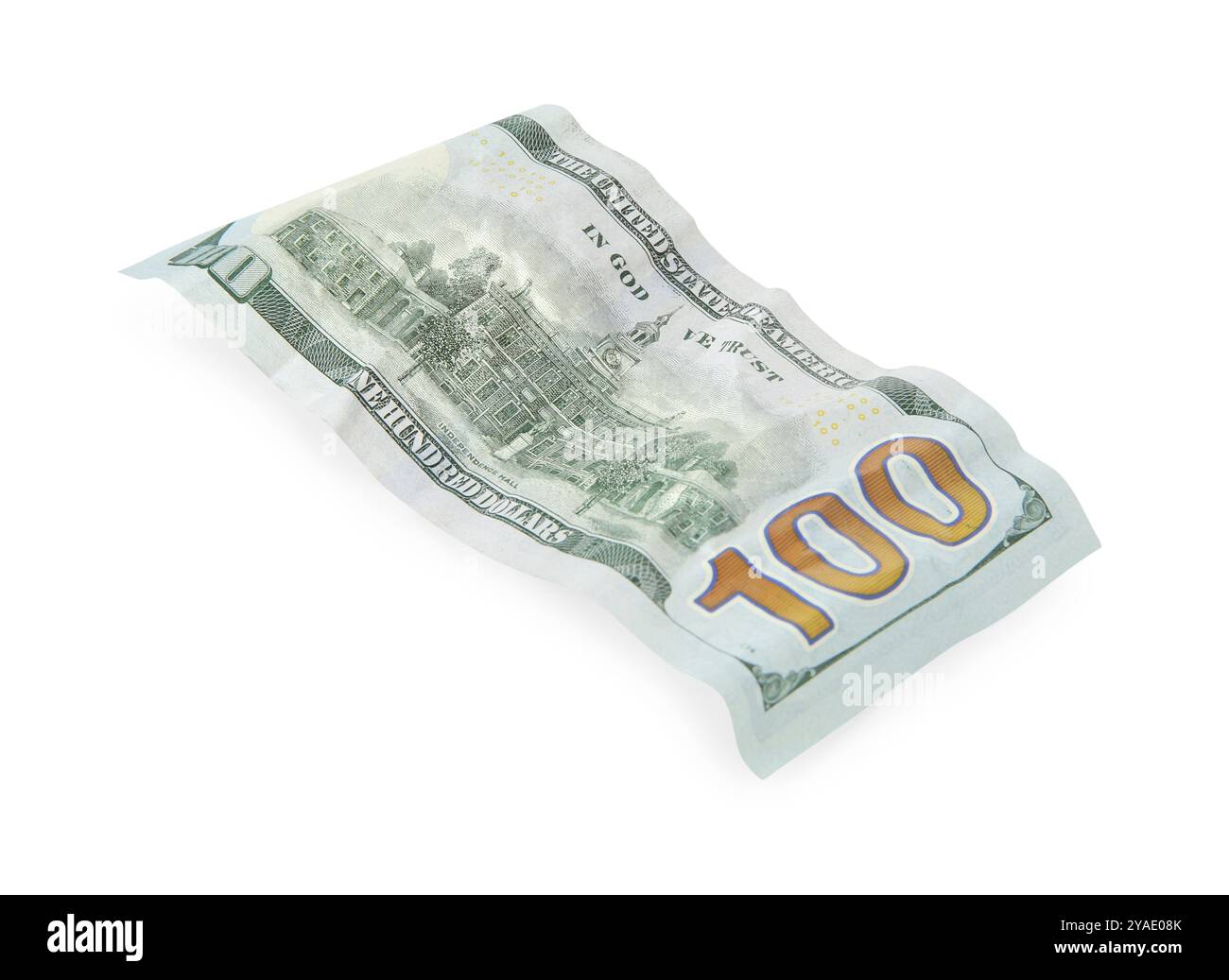 One crumpled dollar banknote isolated on white Stock Photo - Alamy