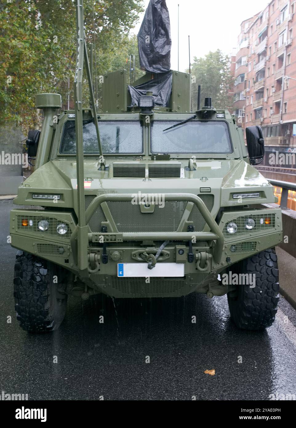 khaki colored military vehicle of the Spanish army Stock Photo - Alamy
