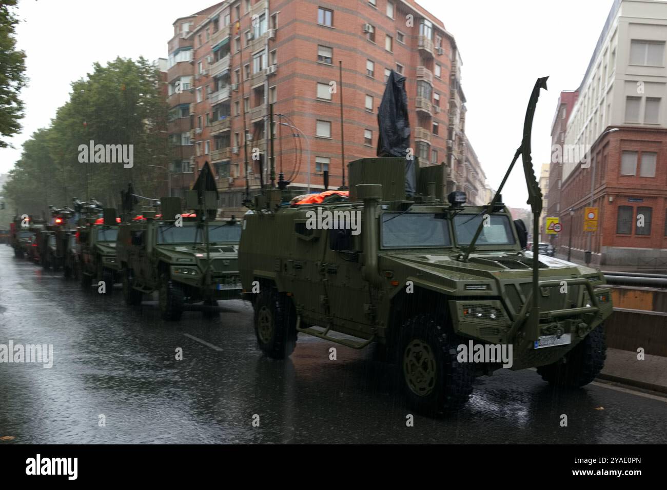 khaki colored military vehicle of the Spanish army Stock Photo - Alamy
