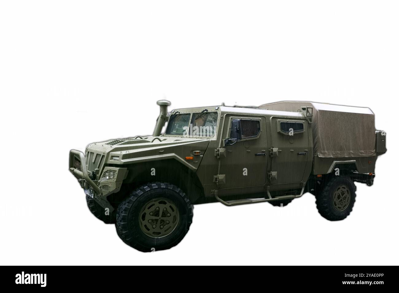 khaki colored military vehicle of the Spanish army Stock Photo - Alamy