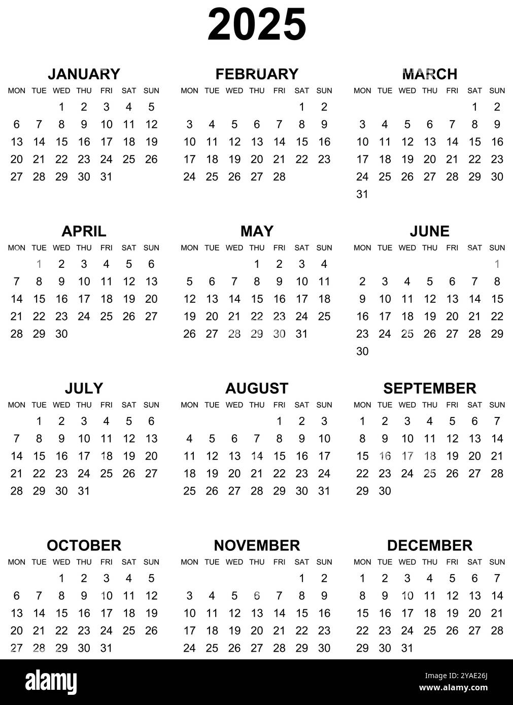 2025 Sunday Calendar