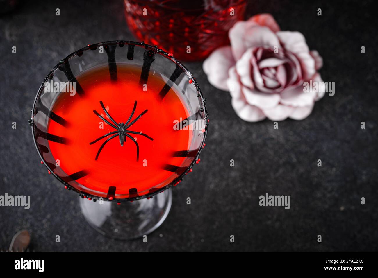 Spooky red Halloween monster cocktail Stock Photo - Alamy