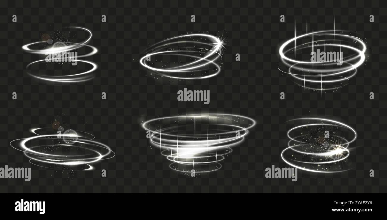 Glow effect. Spin line. Light ring motion or circular swirl. Circle and ...