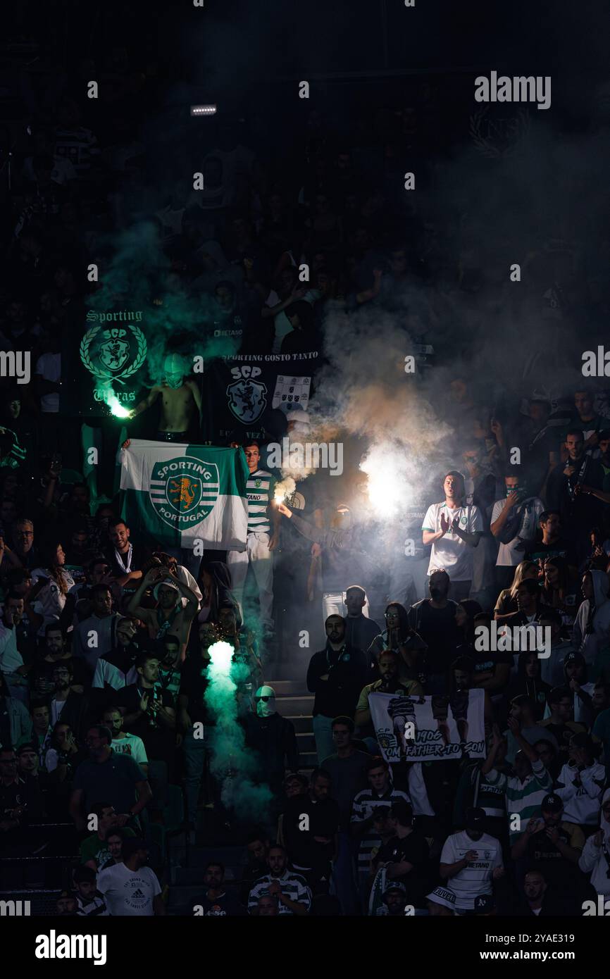 Fans of Sporting during Liga Portugal game between teams of Sporting CP and AVS Futebol SAD at ...
