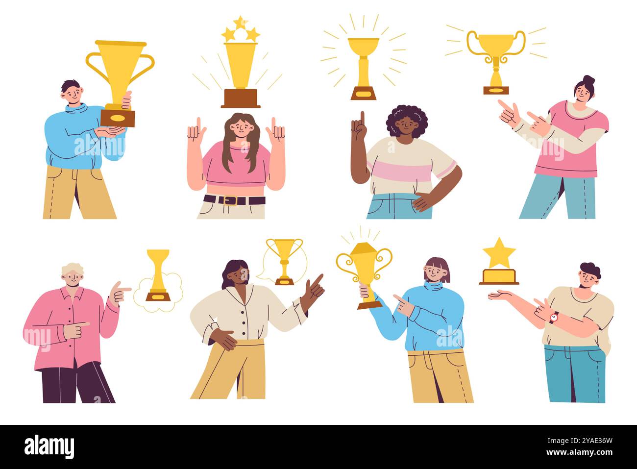 Man winner cartoon hi-res stock photography and images - Alamy