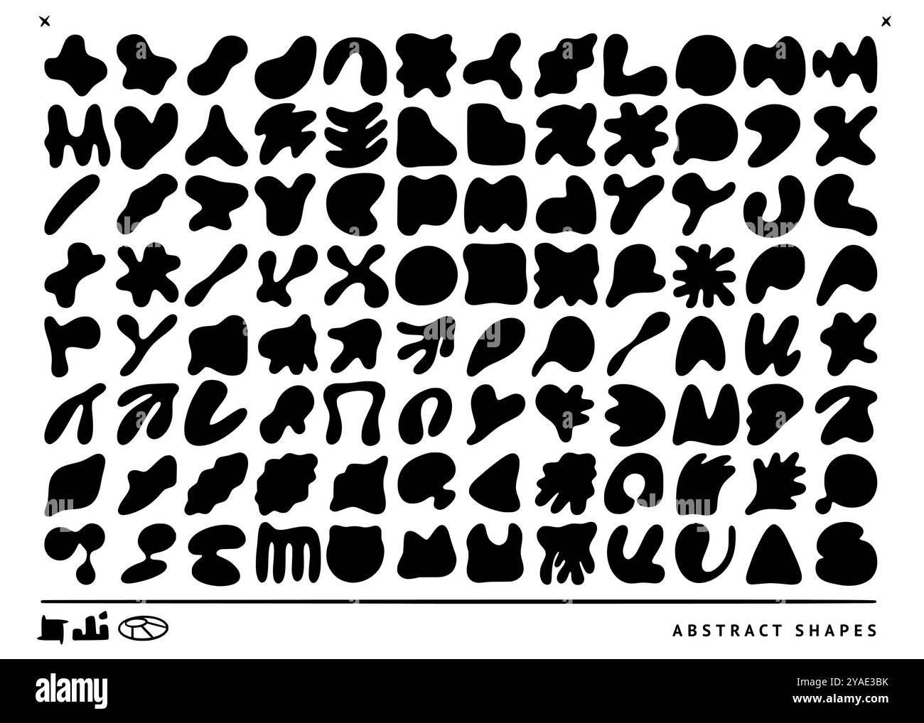 Blob shapes. Abstract organic form. Irregular liquid circle. Round ...